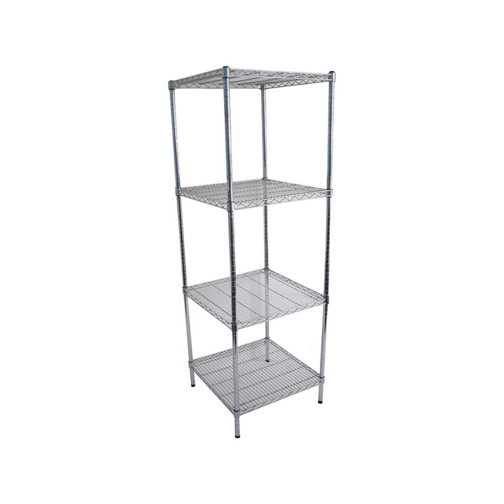 Chrome Wire Dry Store Shelving, 4 Tier, 610 X 610 deep x 1800mm high ...