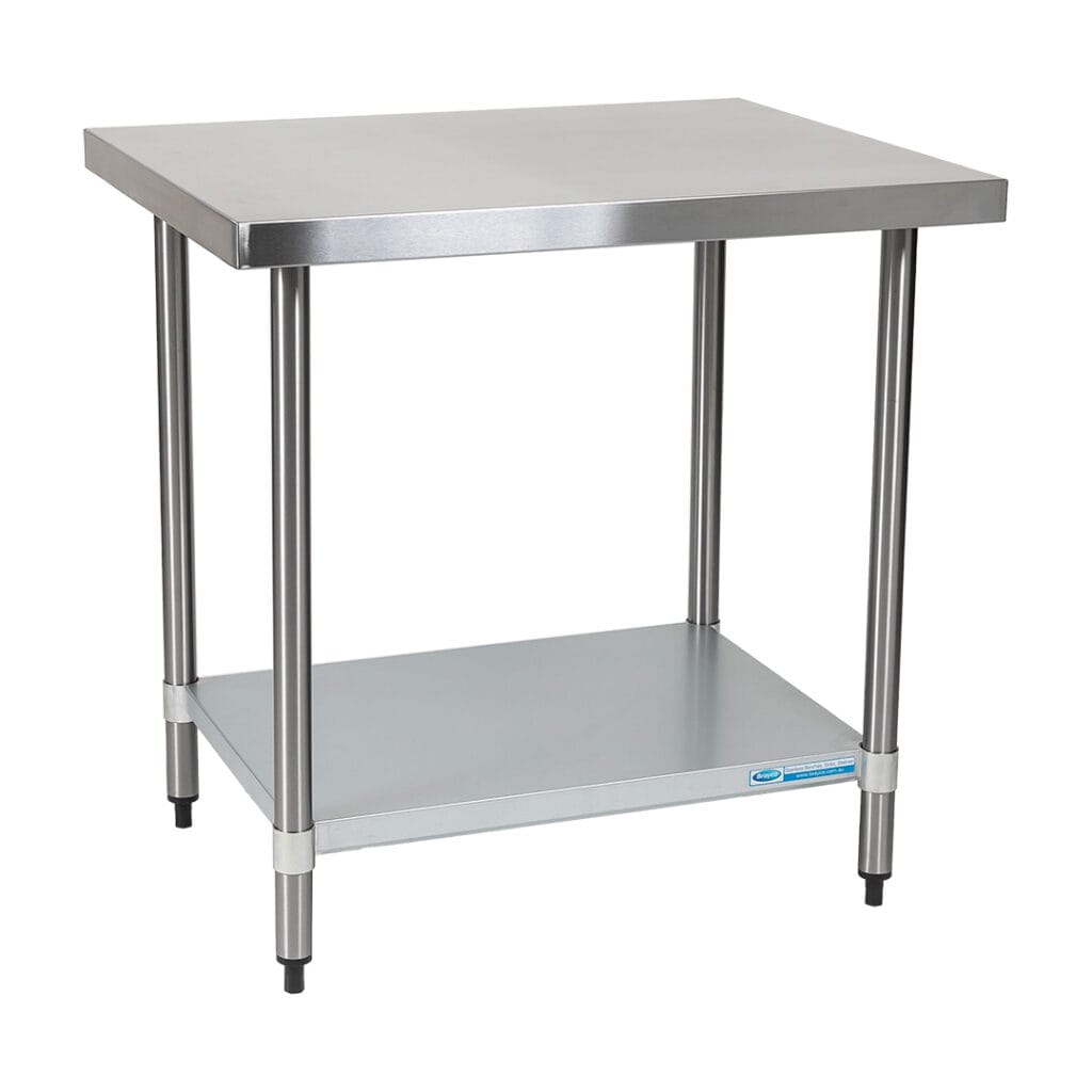 Economy 430 Grade Stainless Steel Flat Bench 900 x 610 x 900mm high ...