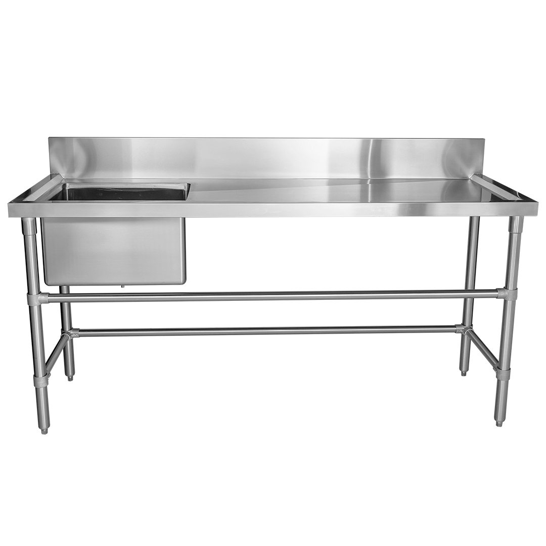 Stainless Sinks – Right Bench, 1800 x 610 x 900mm high - Brayco NZ