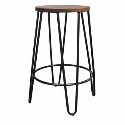 Hairpin Counter Stool with Raw Timber Seat - Brayco NZ